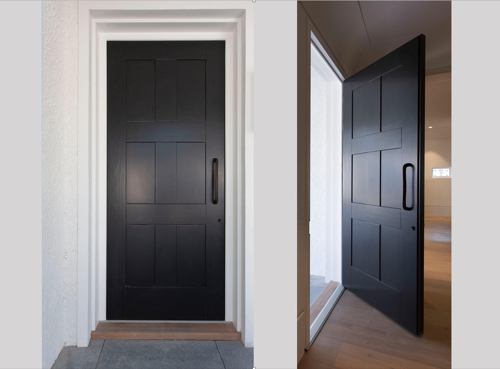 Solid timber panelled grand entrance door