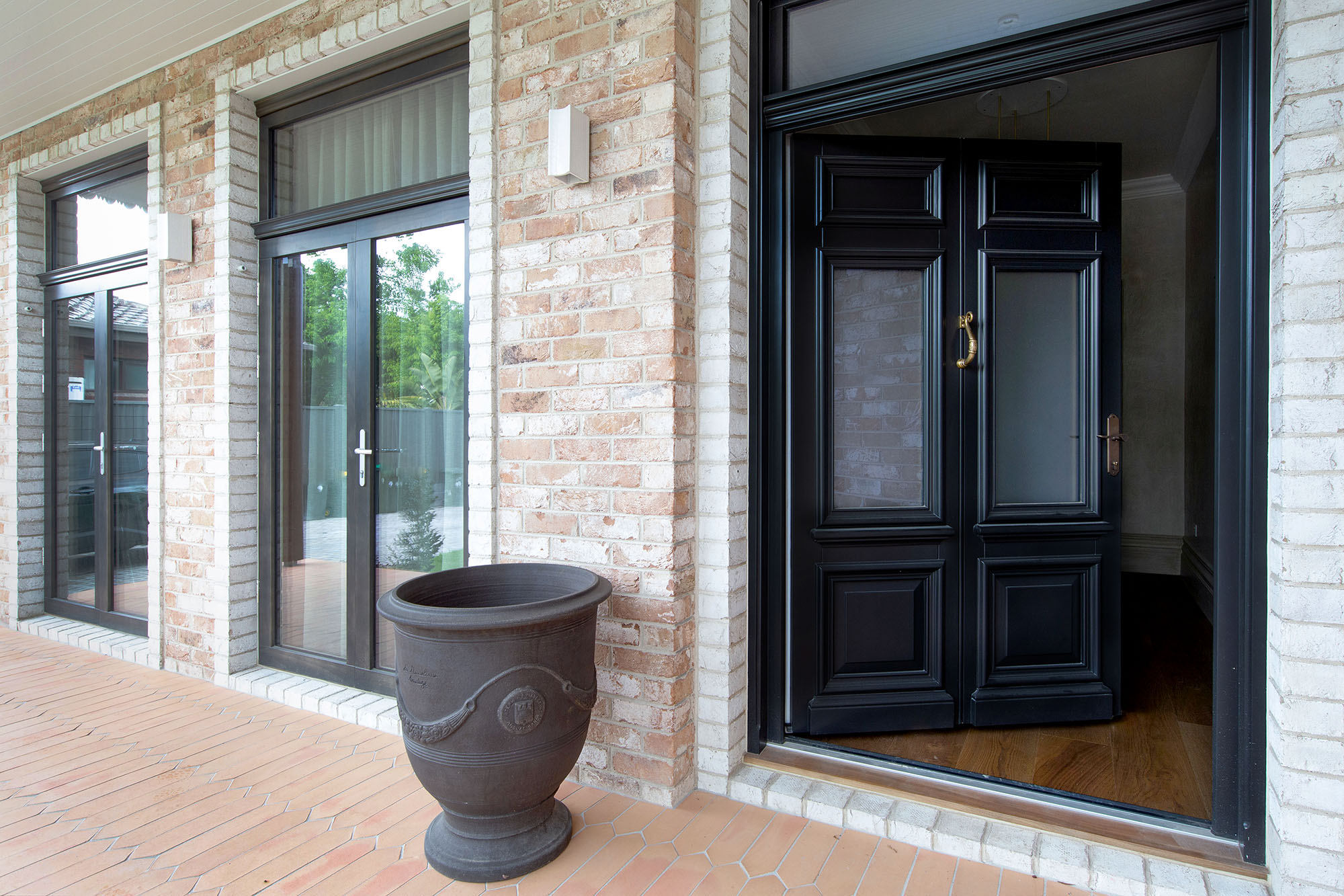 Classic grand timber entrance doors