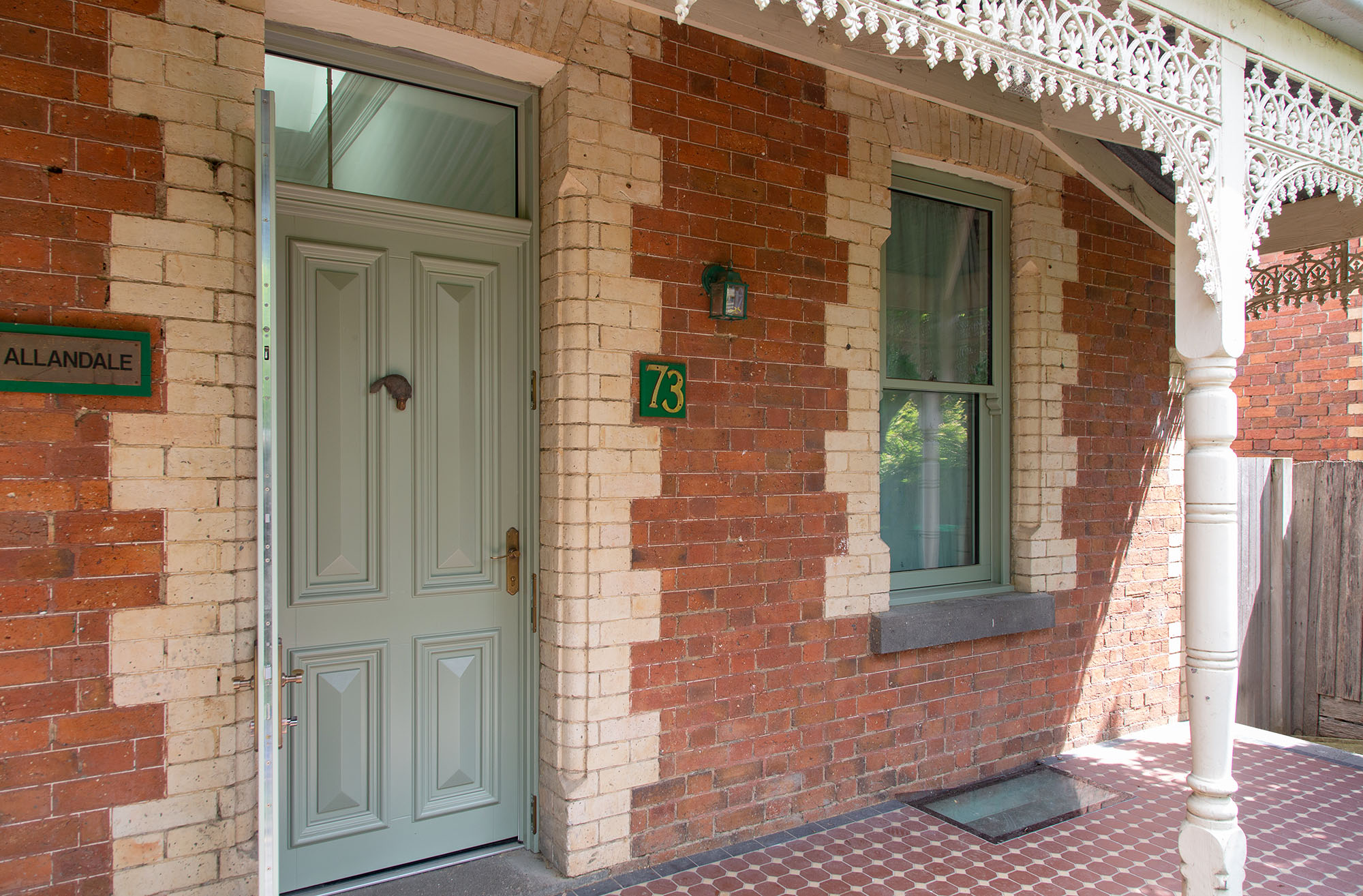 Custom made solid timber historic entrance doors